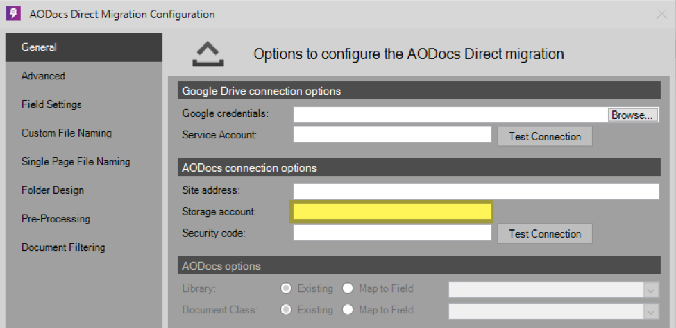 [Legacy] AODocs Direct Migration Configuration – PSIGEN Support Portal