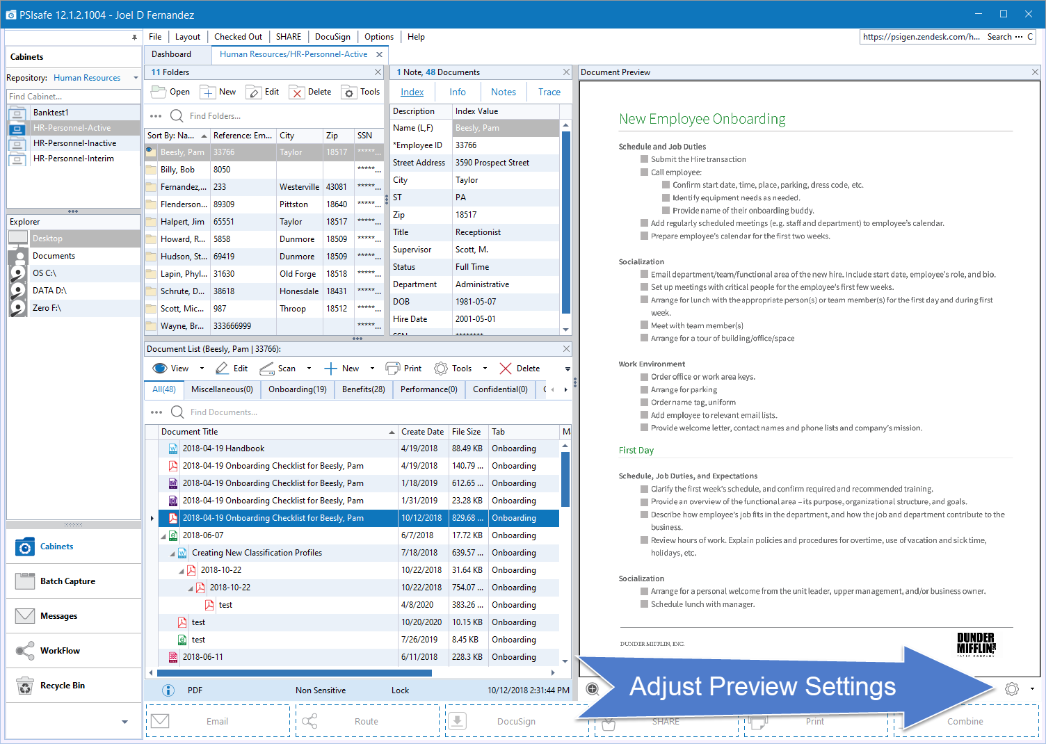 PSIsafe User Guide: Preview Pane – PSIGEN Support Portal